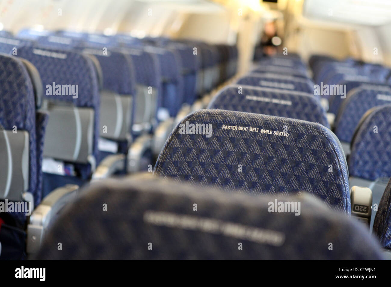 Rows of airplane seats Stock Photo - Alamy