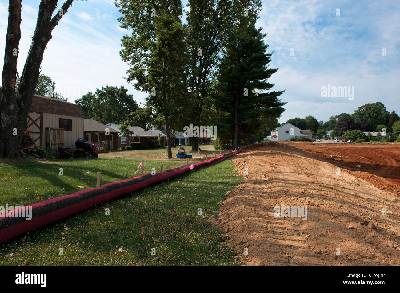 COMPOST FILTER SOCK ON PERIMETER OF CONSTRUCTION SITE USED TO CONTROL ...