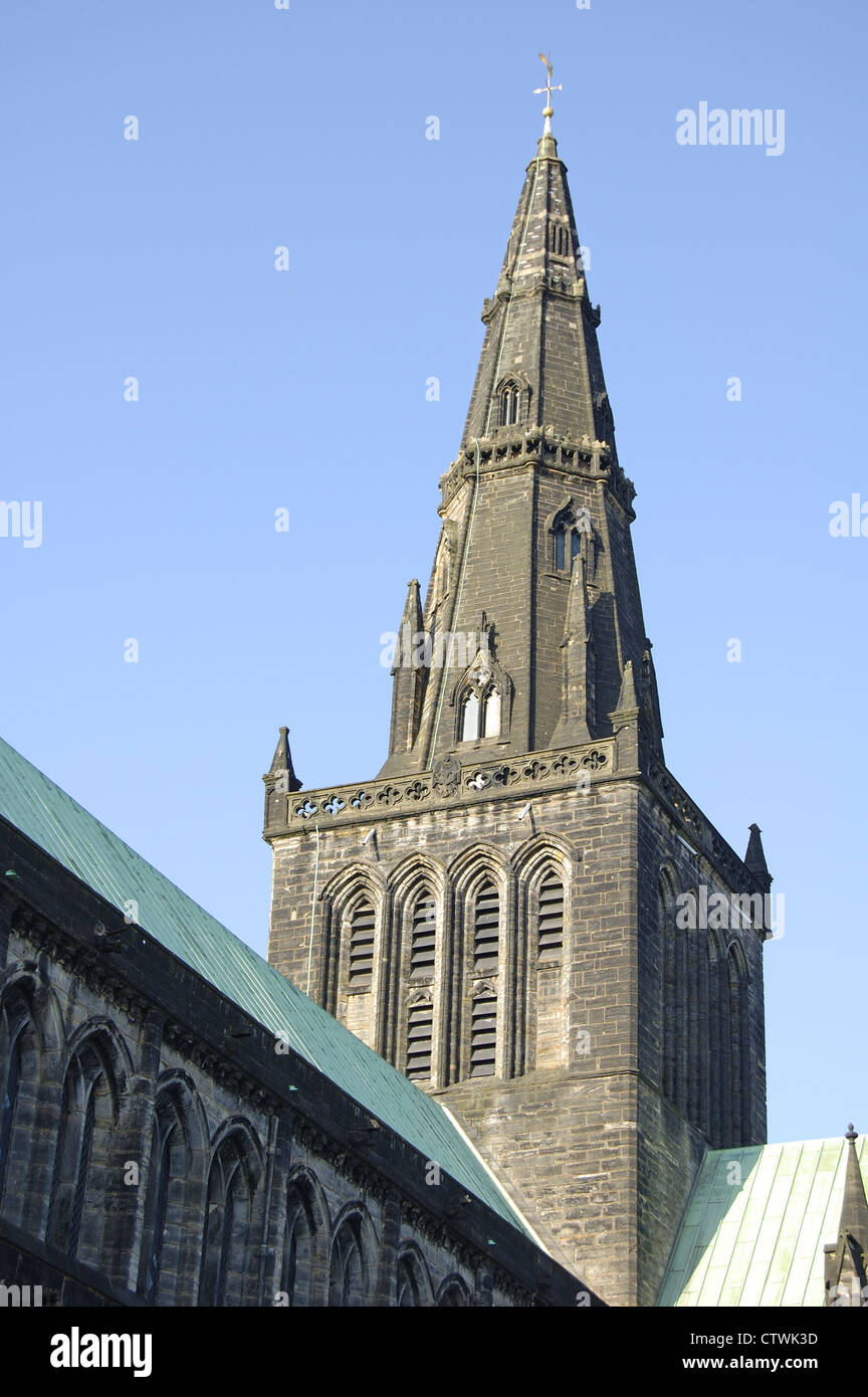Spire on the roof of Glasgow Church of Scotland Cathedral Stock Photo ...