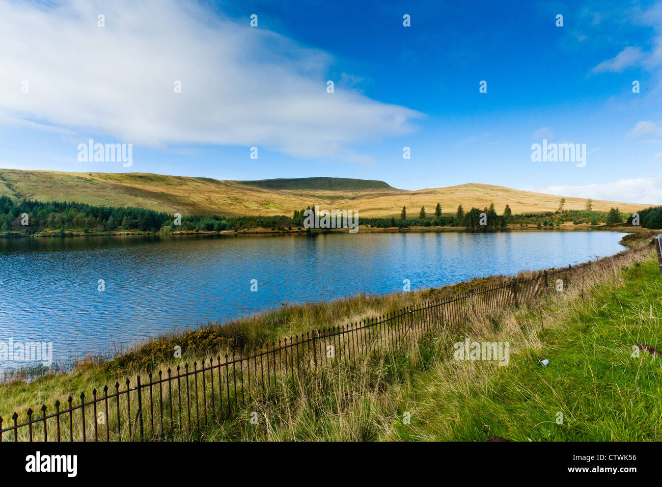 Lake in Brecon Beacons in summer Stock Photo - Alamy