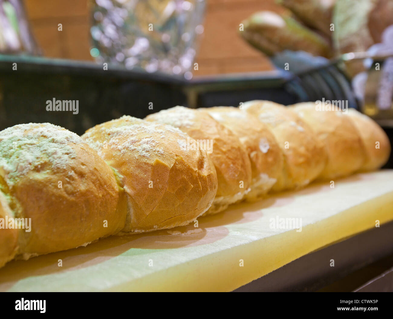 Bread selections on display at a hotel buffet Stock Photo - Alamy