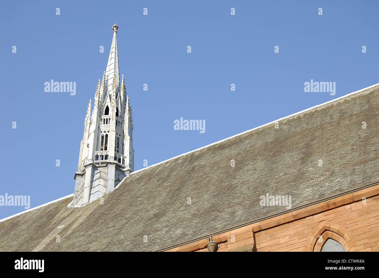 Spire on the roof of the Barony Hall in Glasgow, Scotland Stock Photo ...