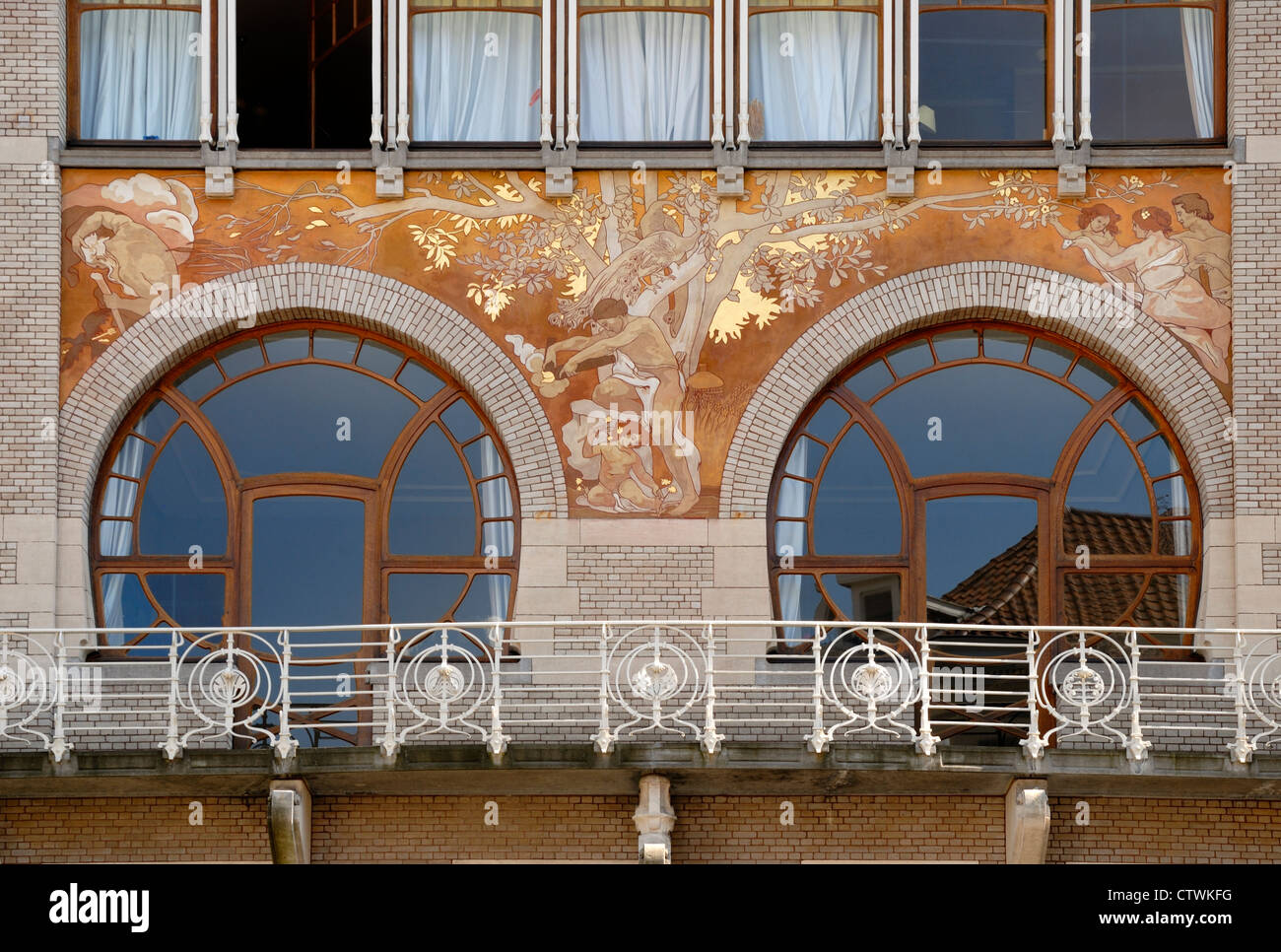 Brussels, Belgium. Ciamberlani house (1897 - Paul Hankar) Rue Defacqz ...