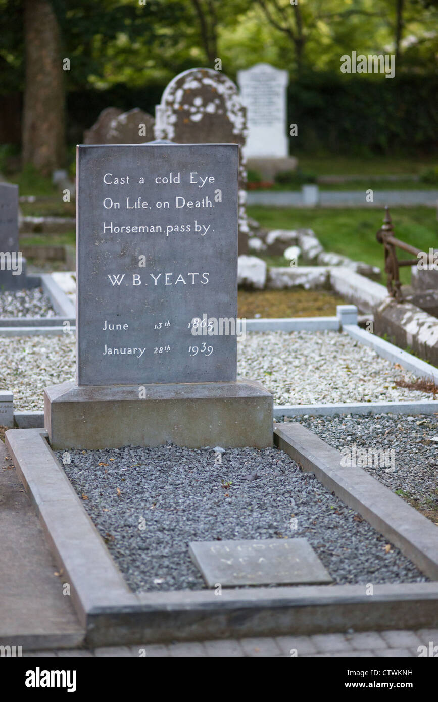 W. B. Yeats' grave at Drumcliff in County Sligo, Ireland Stock Photo ...