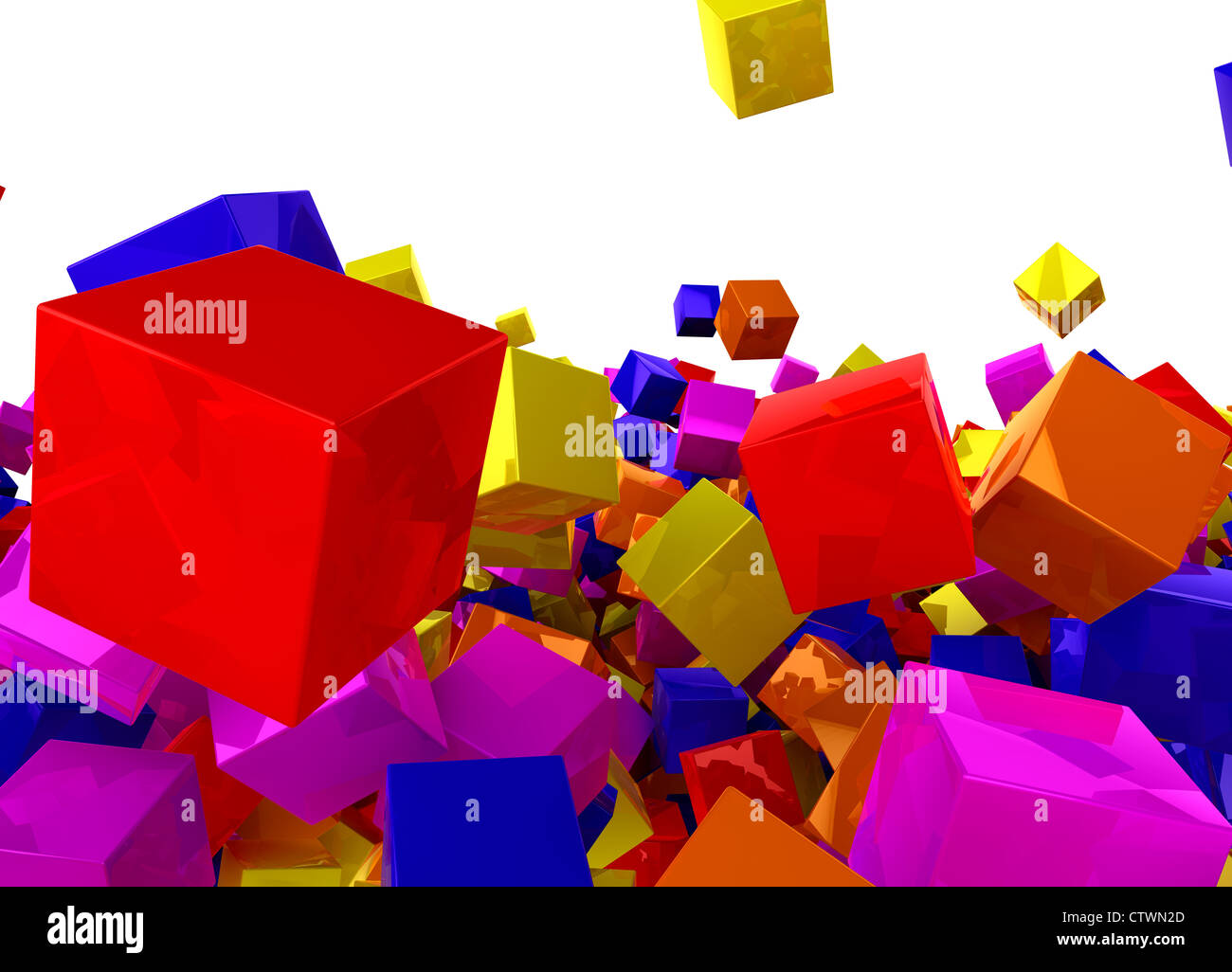 Abstract different color cube background with white background Stock ...