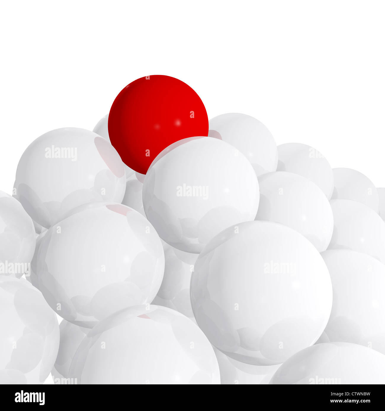 Different red ball. 3D render Stock Photo - Alamy