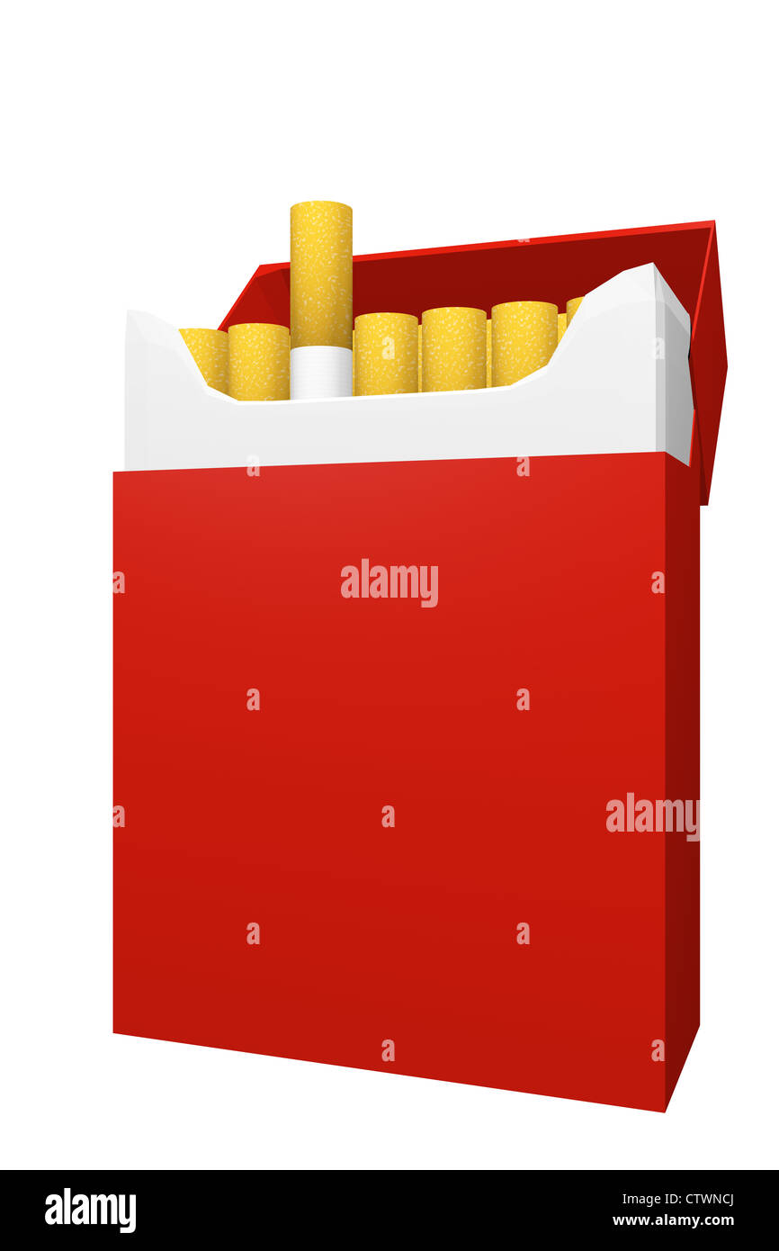 Red packet of cigarettes. 3D render illustration Stock Photo - Alamy