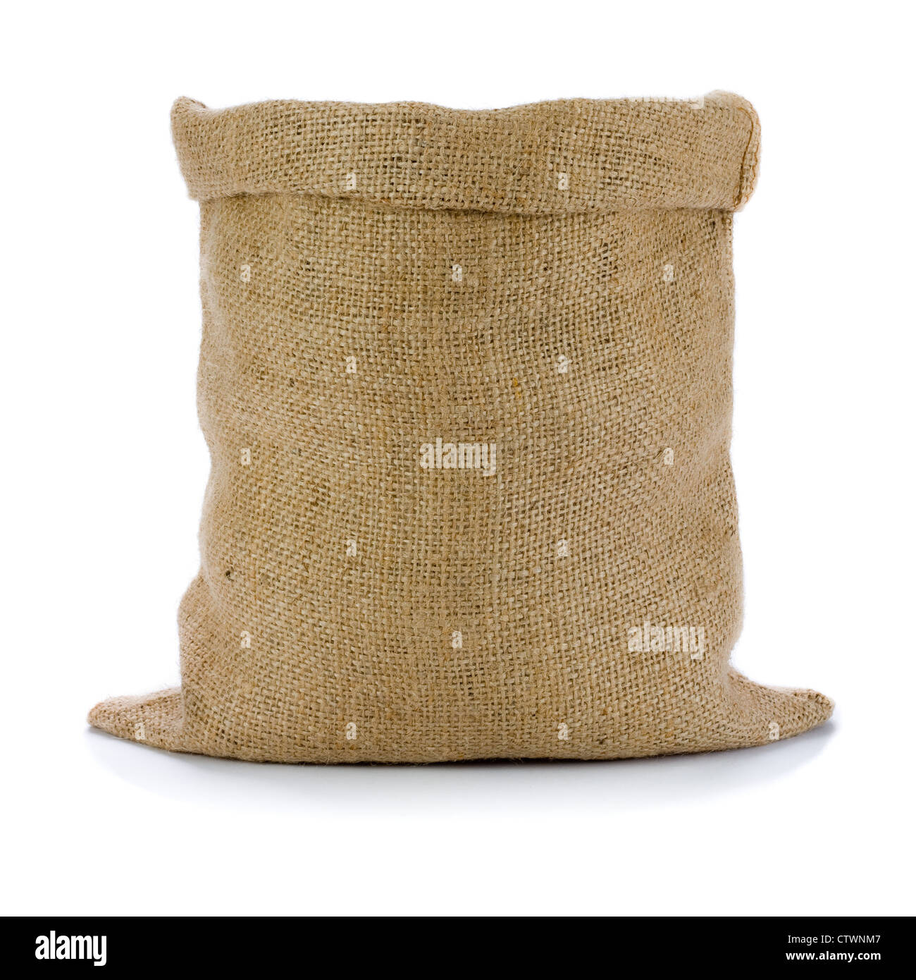 Empty burlap sack isolated on white background Stock Photo - Alamy