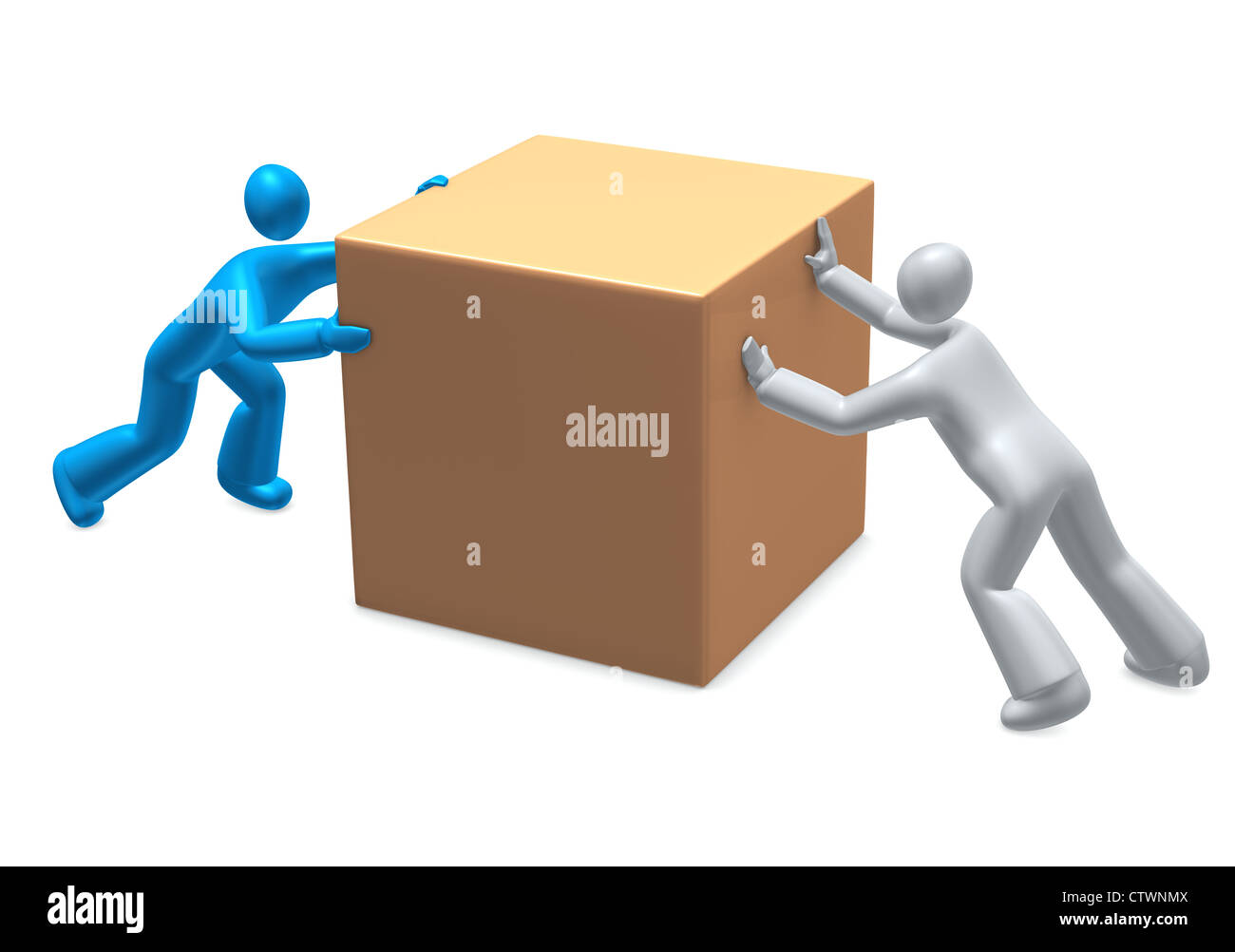 Moving box in opposite direction Stock Photo - Alamy