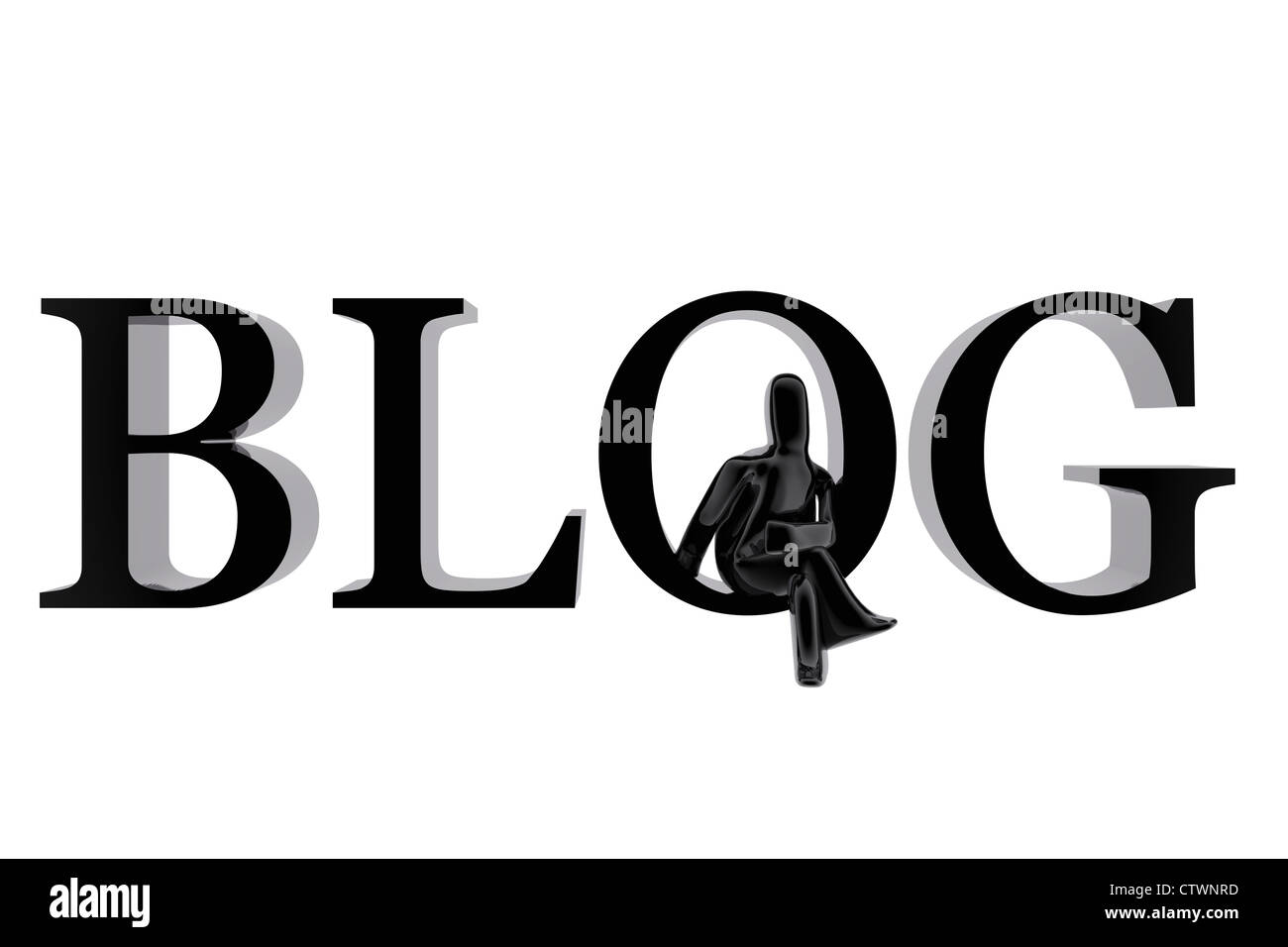 Blog icon. 3D illustration render Stock Photo - Alamy