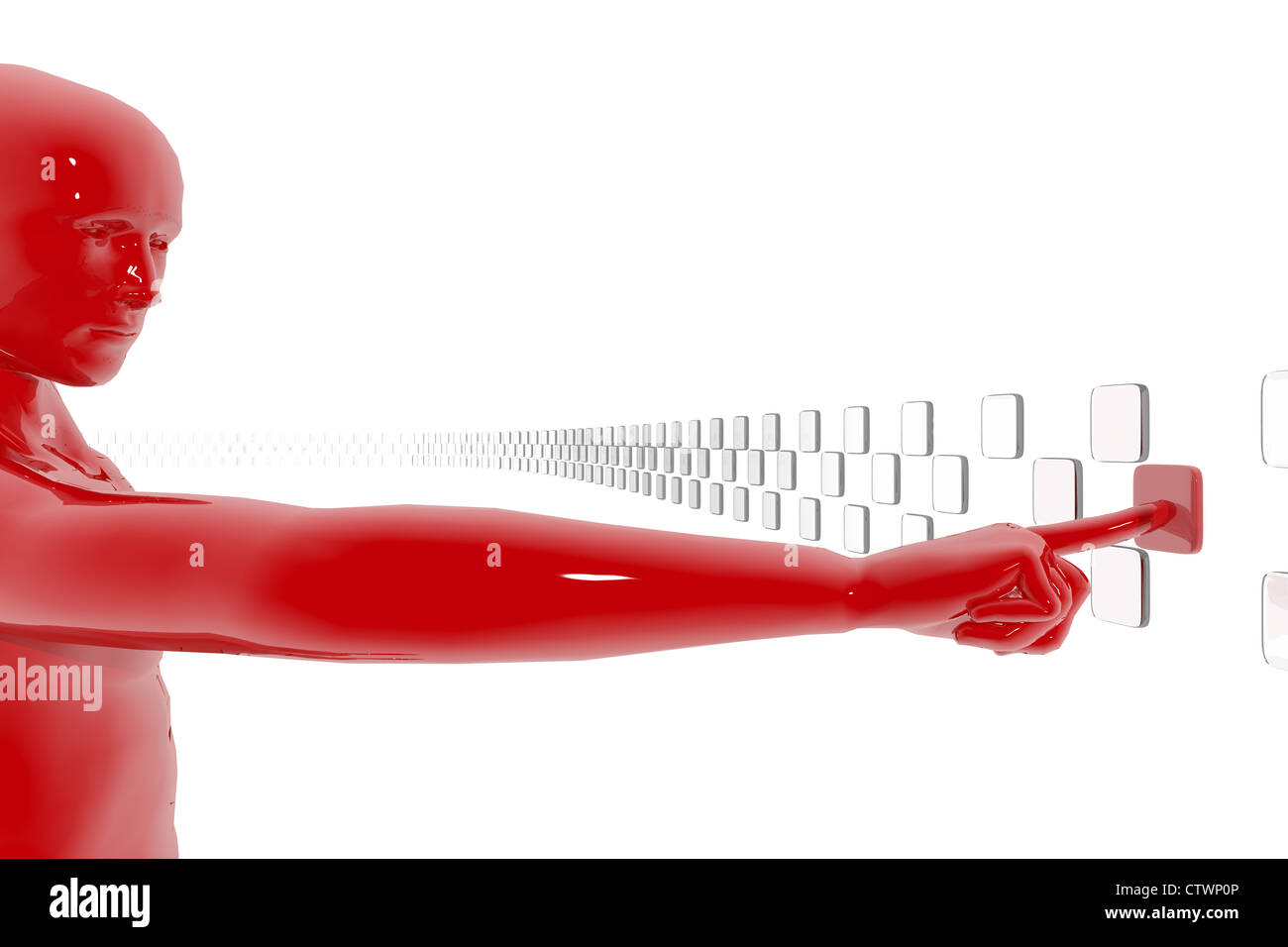 Man selecting information. 3D illustration render Stock Photo - Alamy