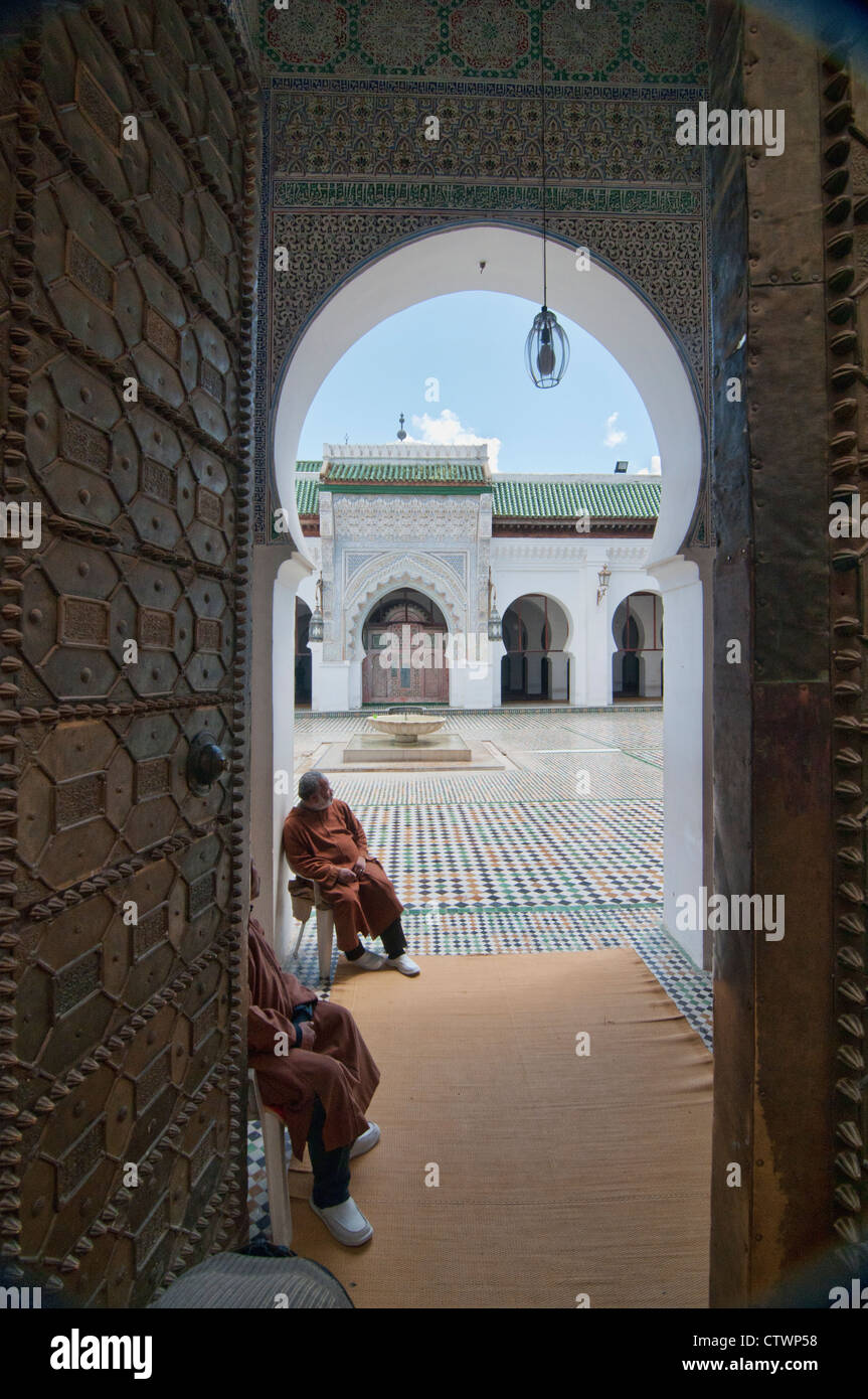 scene from the Kairaouine Mosque in ancient Fes, Morocco Stock Photo ...