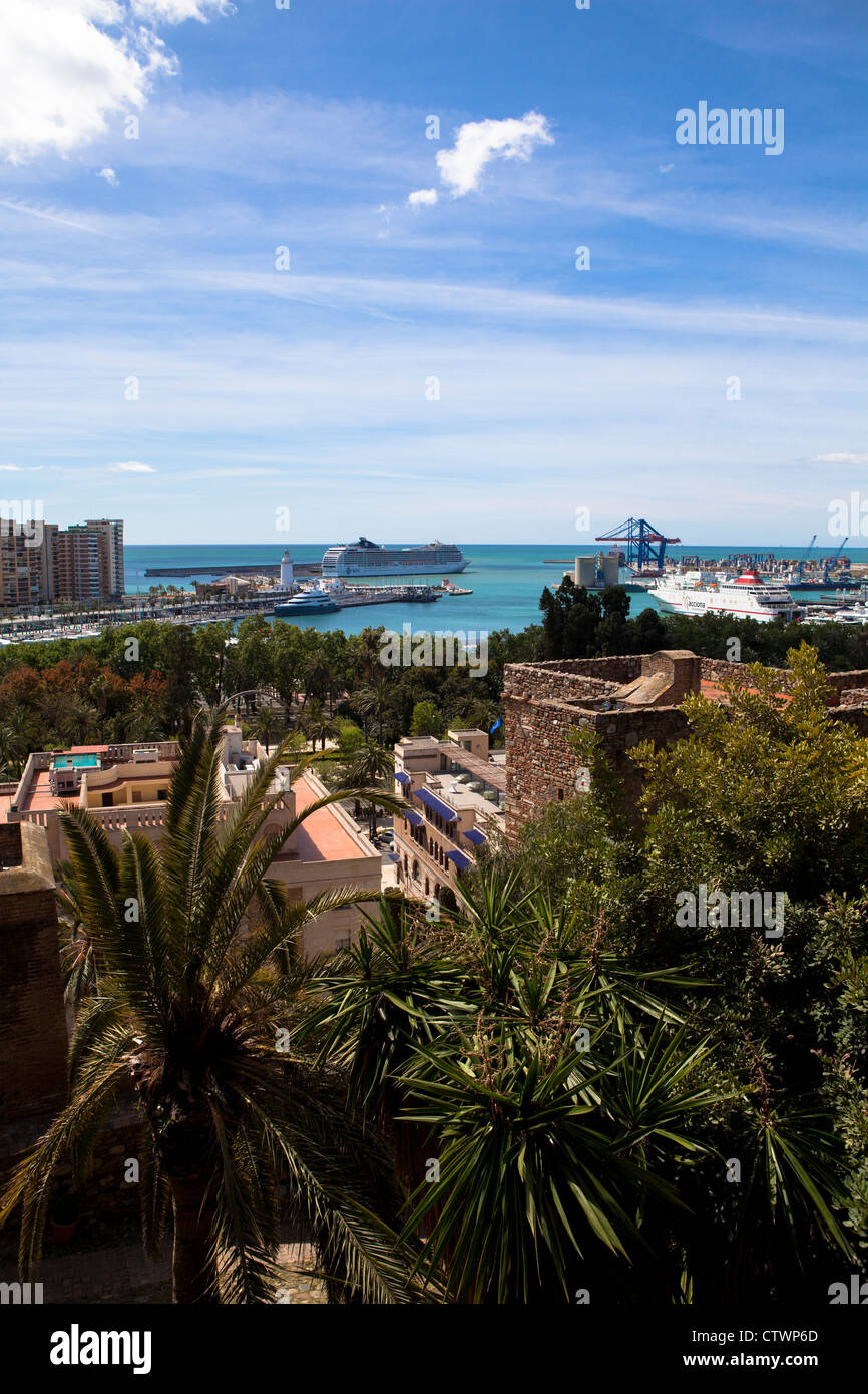 View from La Alcazaba fortress Malaga Spain Stock Photo - Alamy