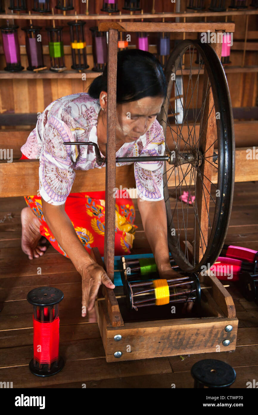 The weaving of LOTUS SILK fabric from the stalks of the lotus plant is ...