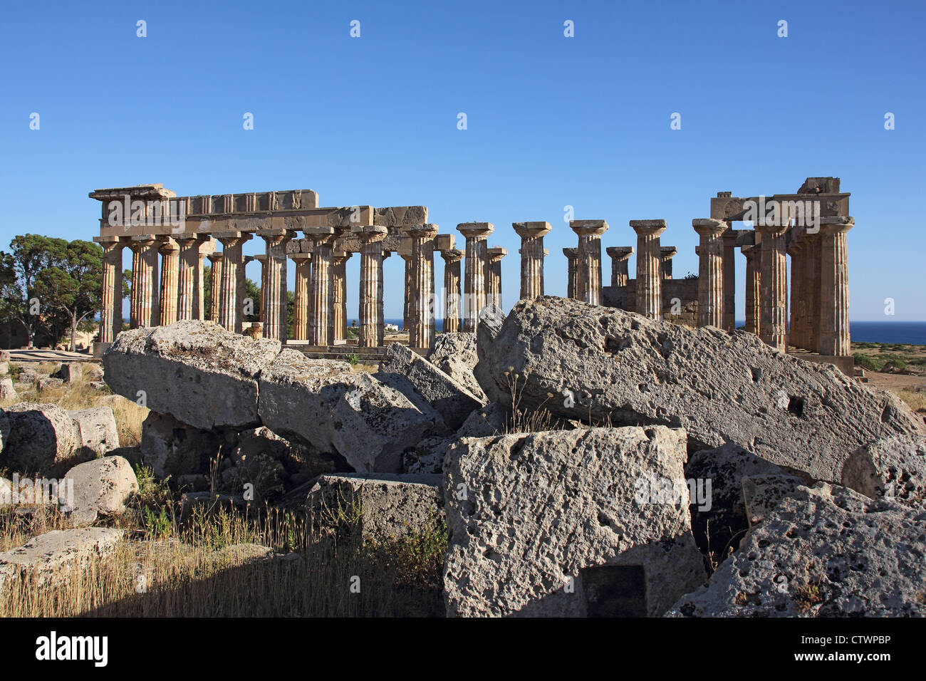 The largest Greek temple in Selinus, Sicily Stock Photo - Alamy