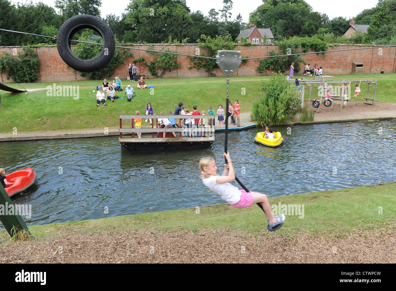 Paddle boats on the boating lake at Newby Hall, North Yorkshire , Uk ...