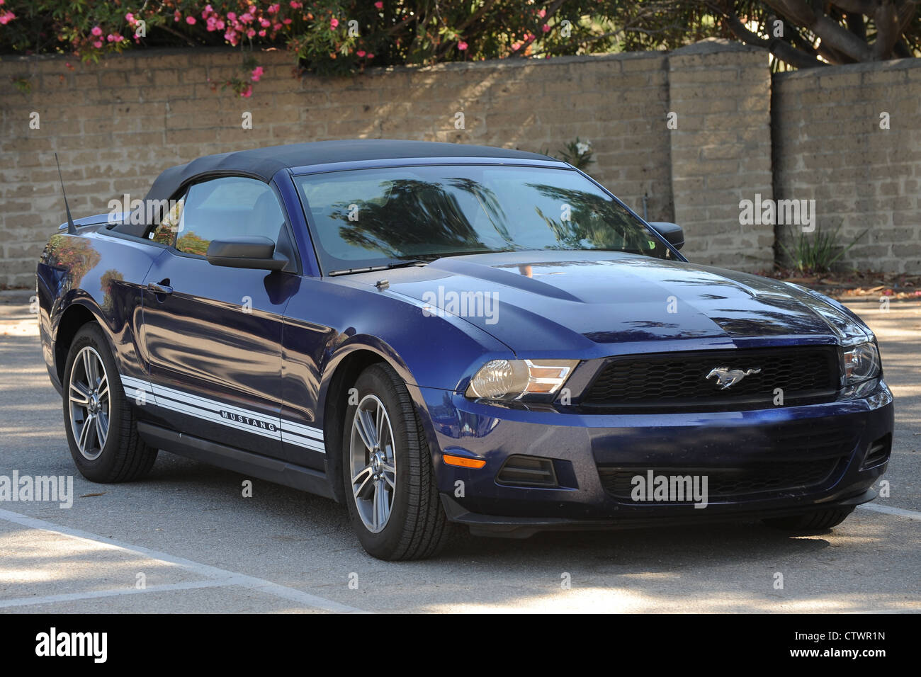A Blue Ford Mustang Stock Photo - Alamy
