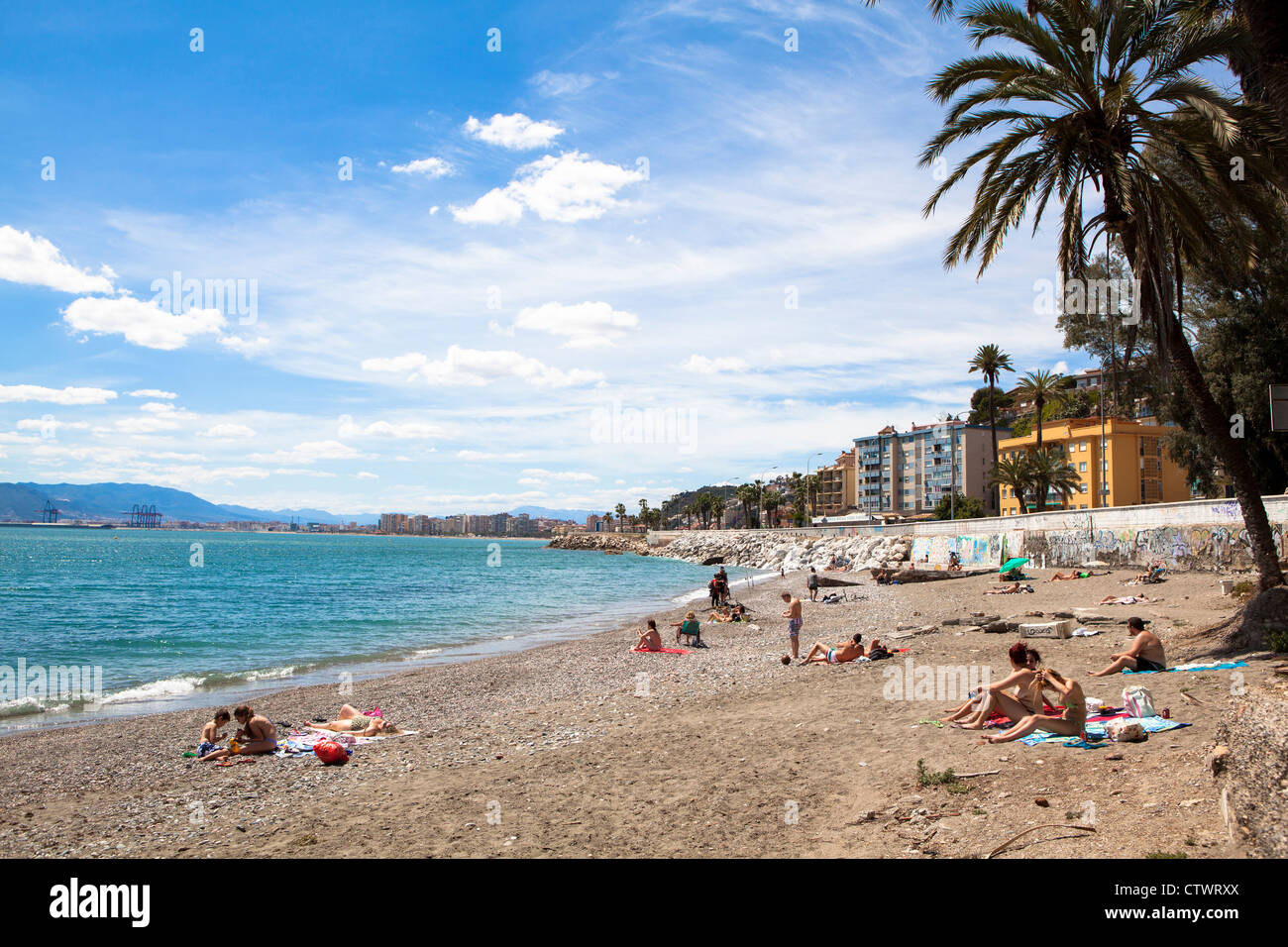 Malaga bike seafront hi-res stock photography and images - Alamy