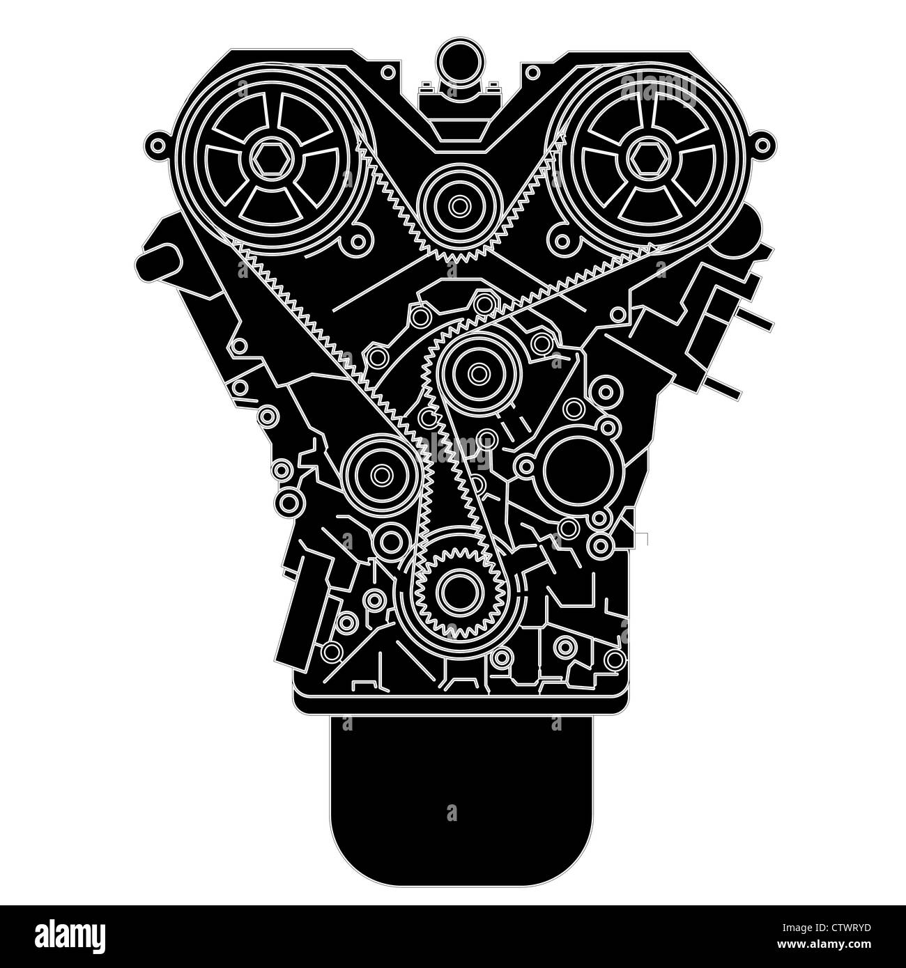 Car combustion engine engine Black and White Stock Photos & Images - Alamy