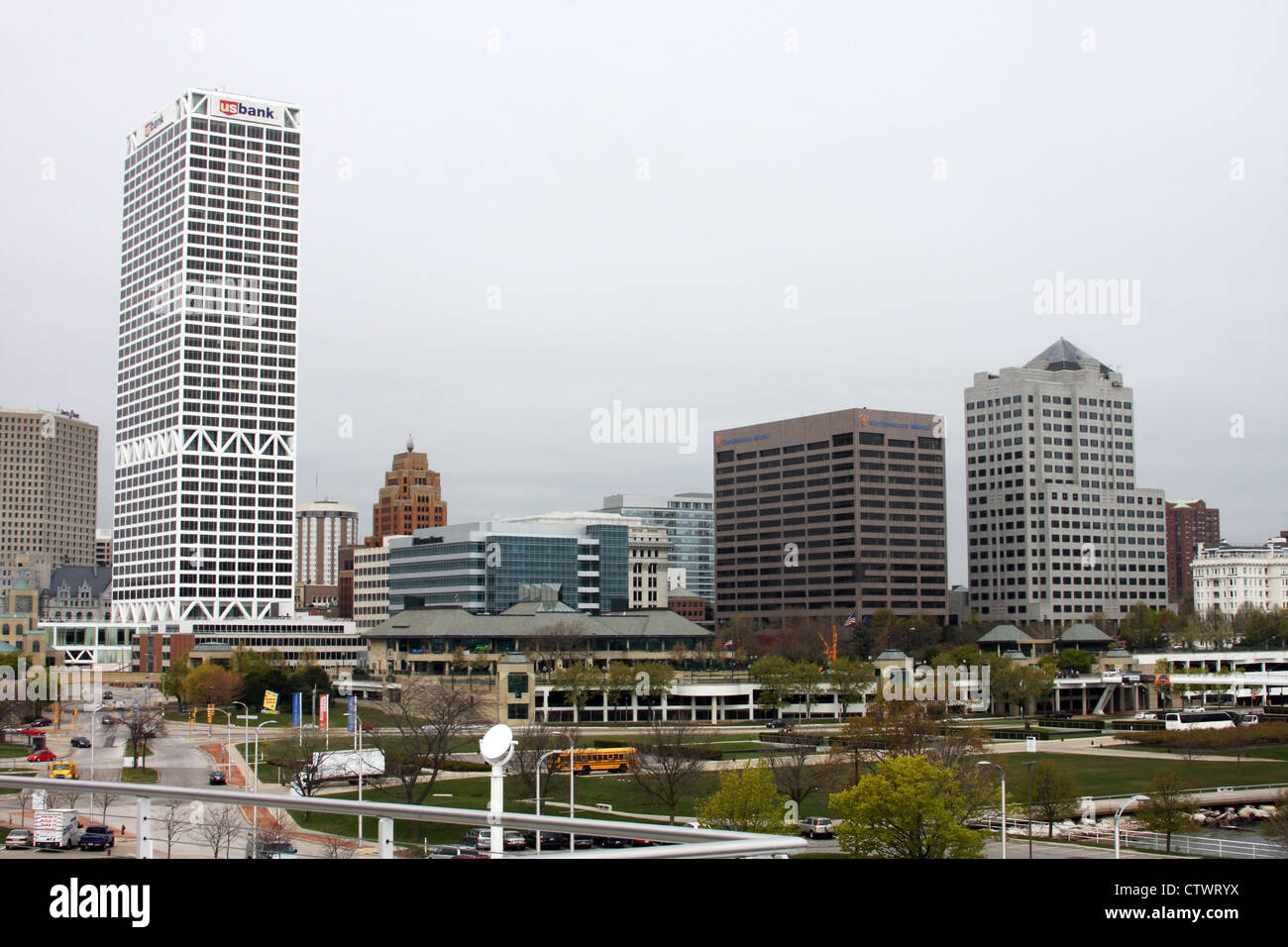 Milwaukee cityscape Wisconsin lake front buildings Stock Photo - Alamy