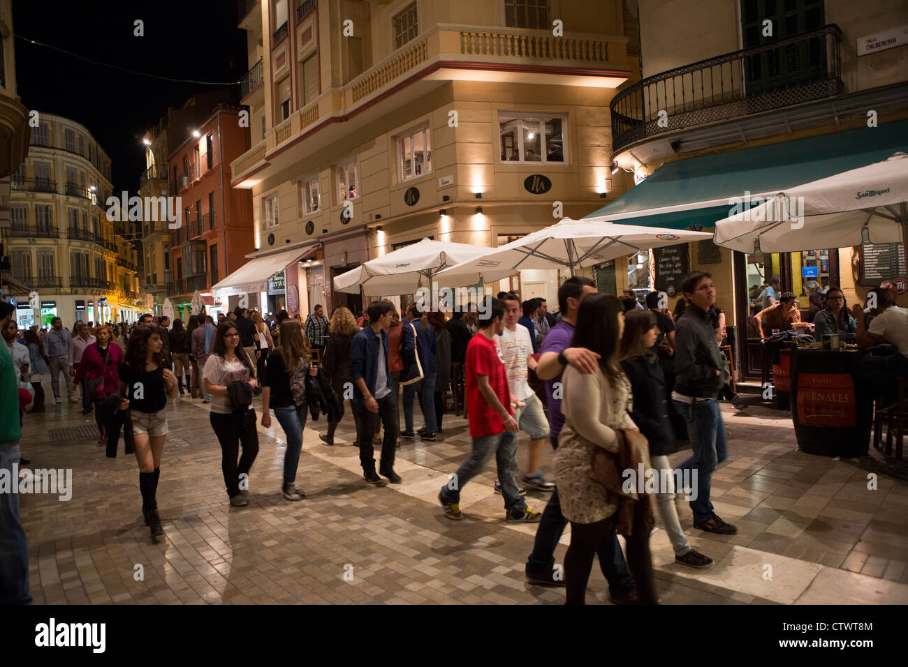 Nightlife Malaga Spain Stock Photo - Alamy