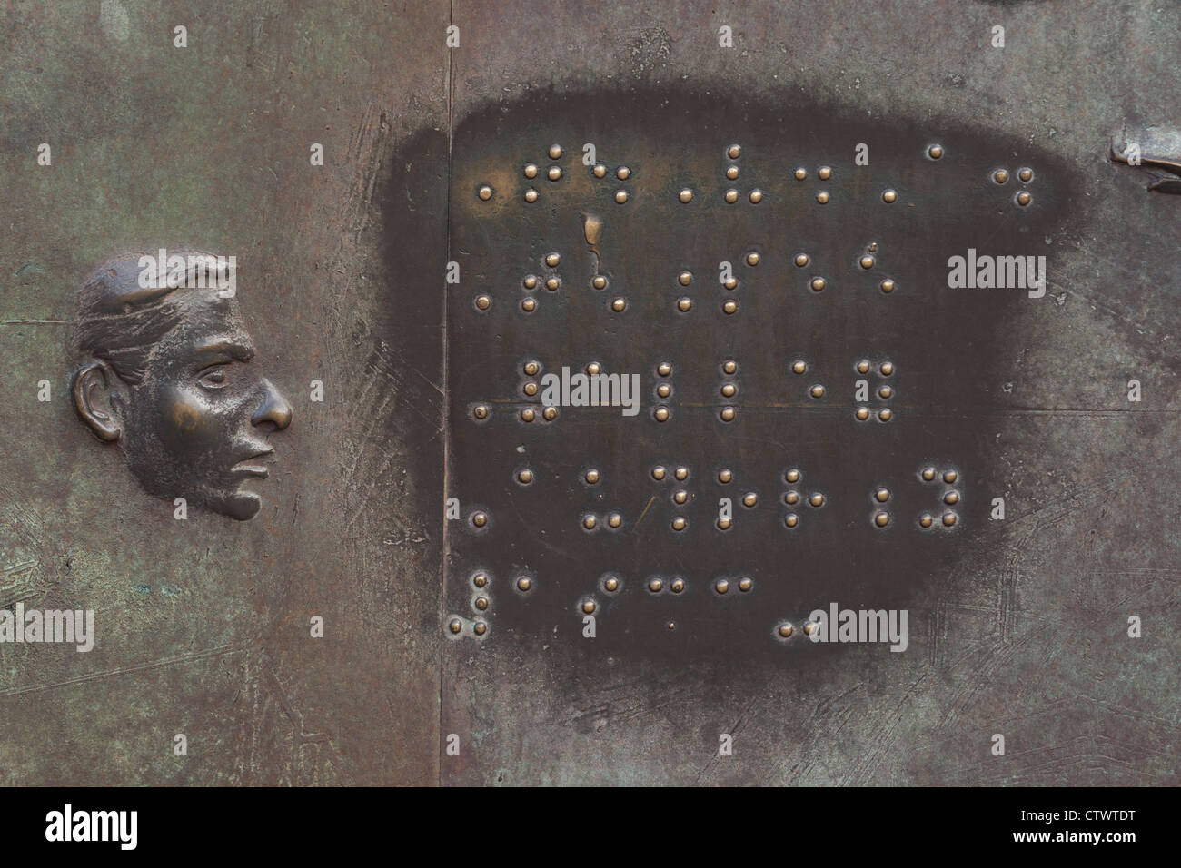 Braille relief sculpture Stock Photo - Alamy