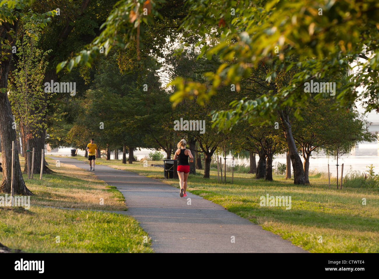 Jogger running on path Stock Photo - Alamy