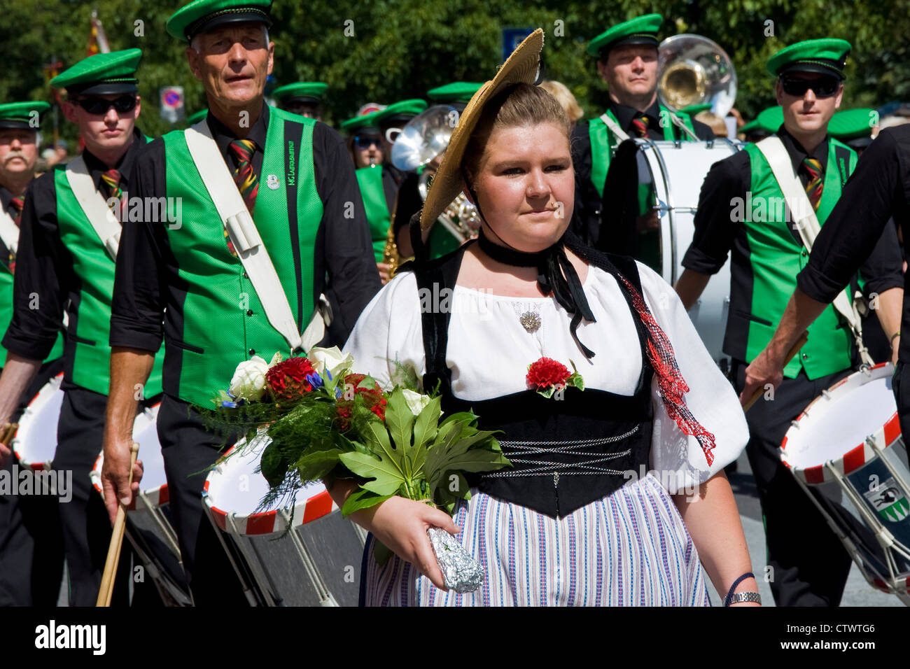 Switzerland, Canton Bern, Interlaken, festival in the 1st of August ...