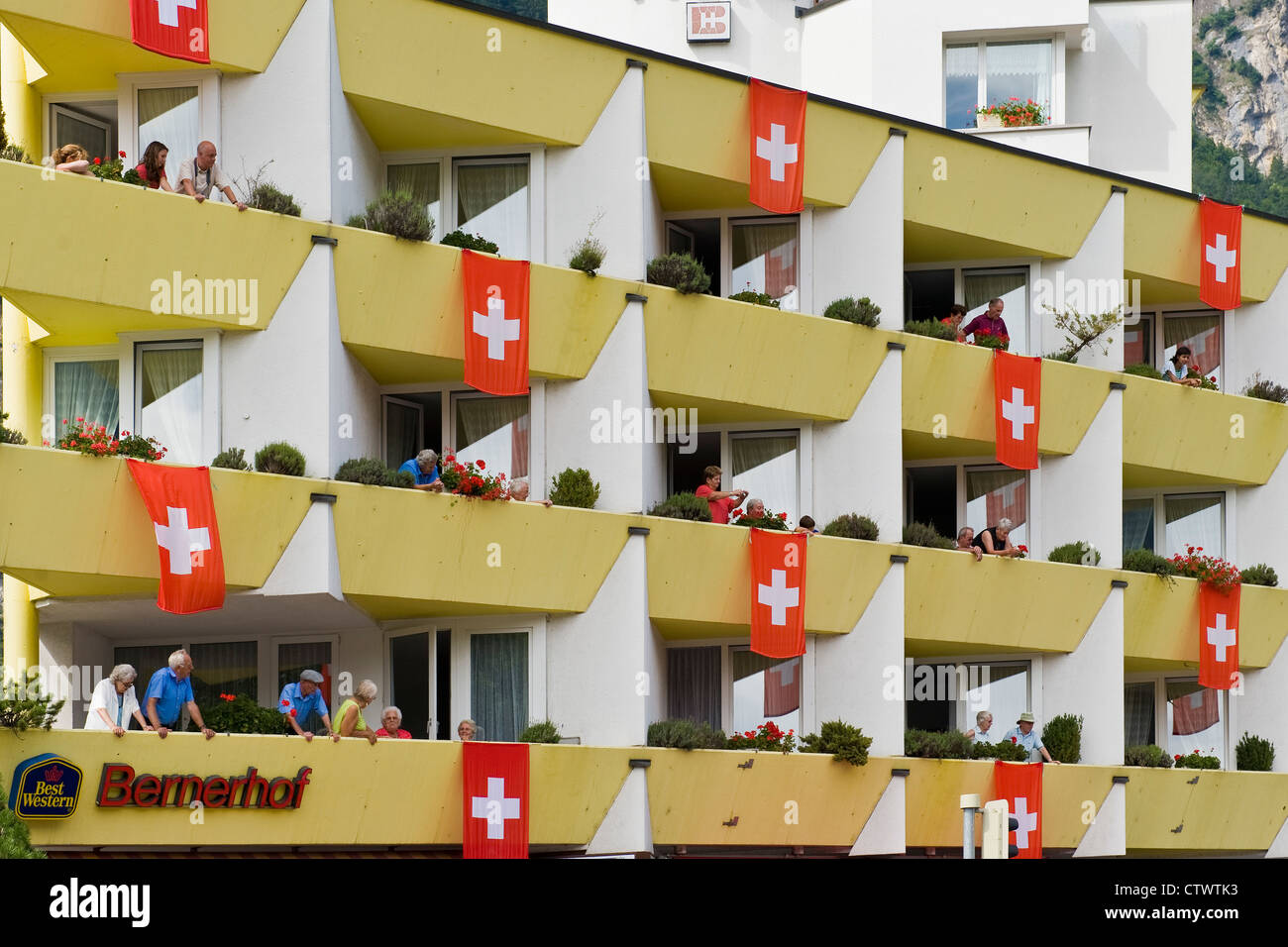Switzerland, Canton Bern, Interlaken, festival in the 1st of August ...