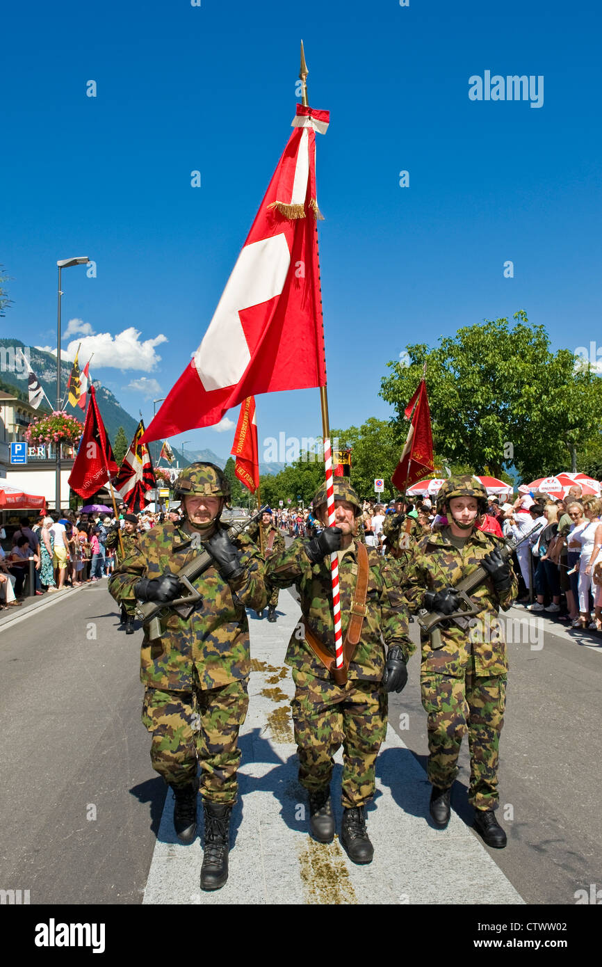 Switzerland, Canton Bern, Interlaken, festival in the 1st of August ...