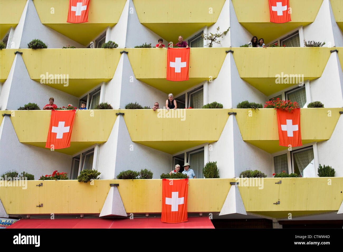 Switzerland, Canton Bern, Interlaken, festival in the 1st of August ...