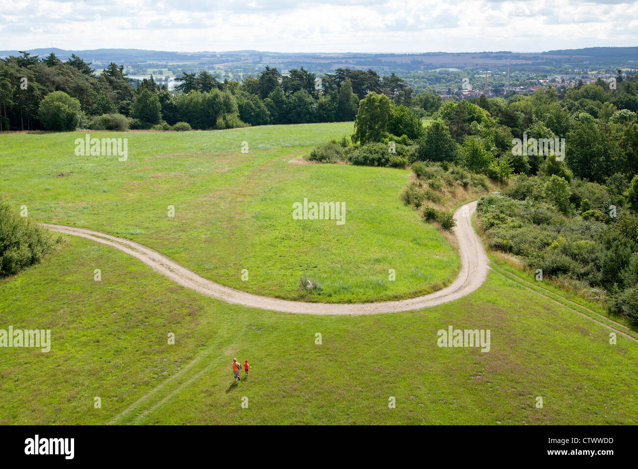 panoramic view of the town from the look-out, Teterow, Mecklenburg ...