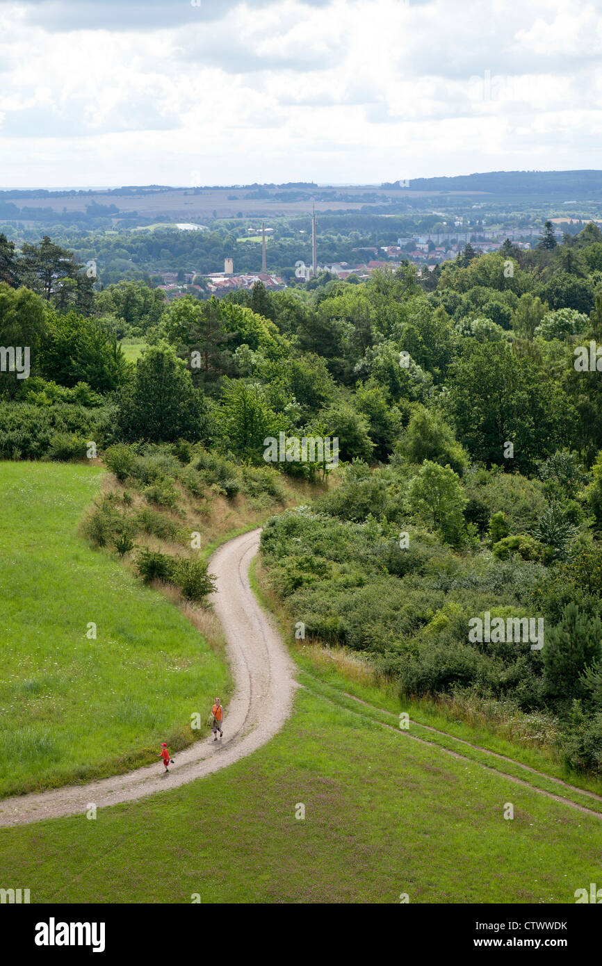 panoramic view of the town from the look-out, Teterow, Mecklenburg ...