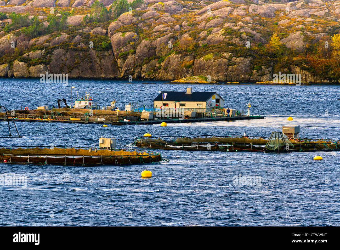 Fish farm in fjord hi-res stock photography and images - Alamy