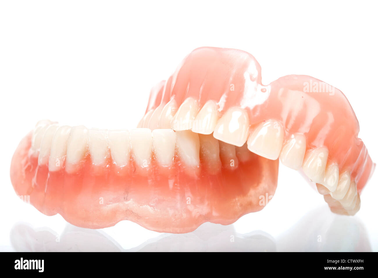 full set of acrylic denture isolated on white background Stock Photo ...