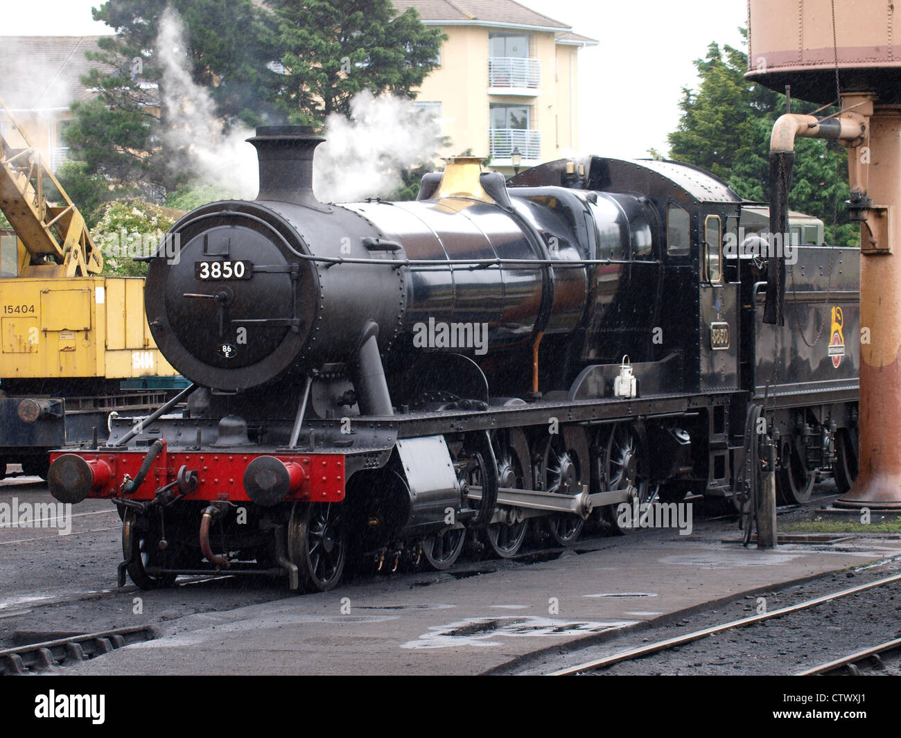 Steam engine No 3850 at Minehead station, Somerset, UK Stock Photo - Alamy