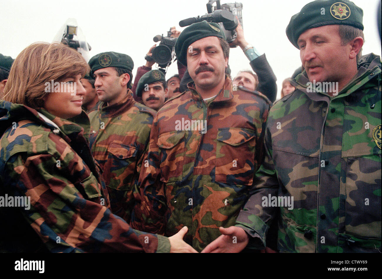 Former Turkish Prime minister Tansu Çiller visiting military squadron ...