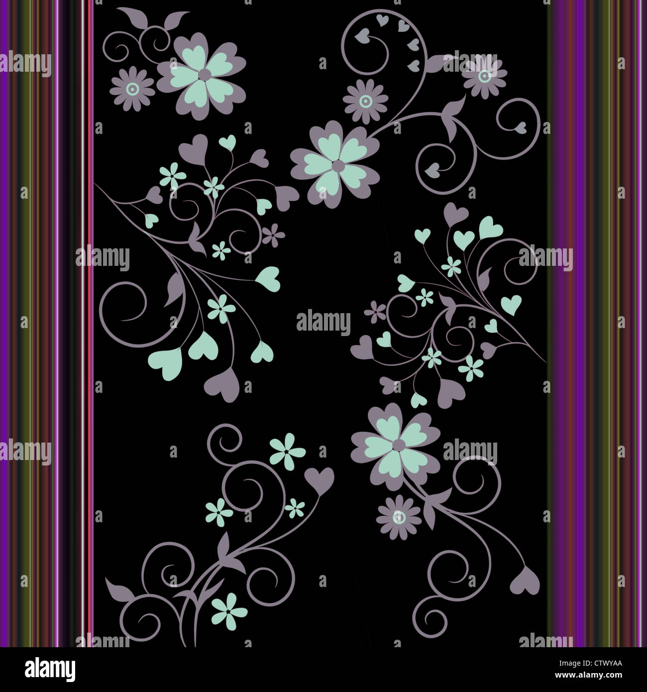 Beautiful illustrated flower background design Stock Photo - Alamy