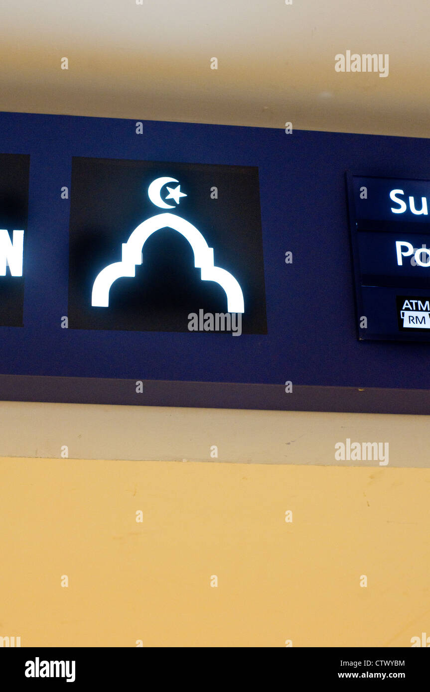 signboard for muslim prayers room in a shopping mall of malaysia Stock ...