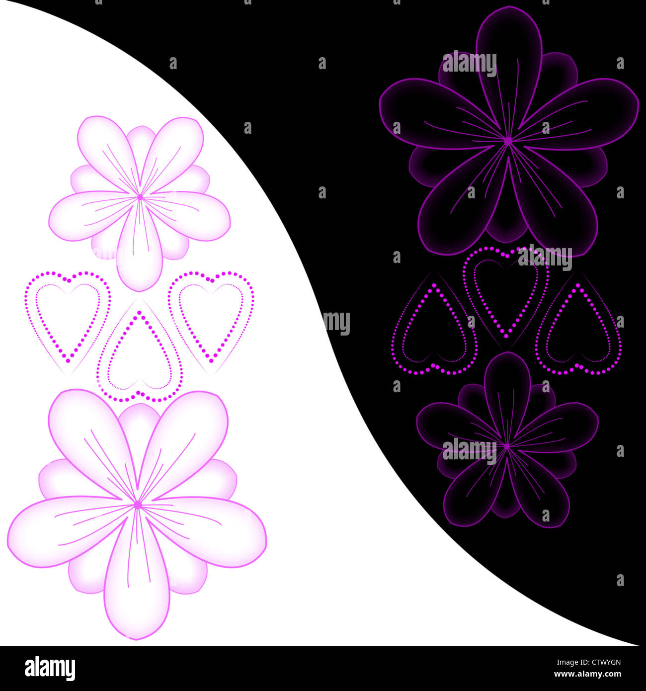 Beautiful illustrated flower background design Stock Photo - Alamy