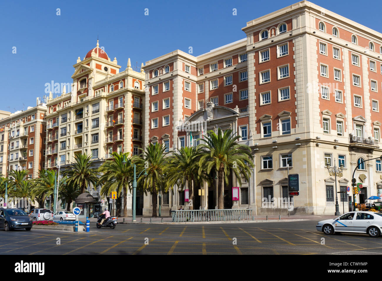Grand buildings in Malaga City Spain Stock Photo - Alamy