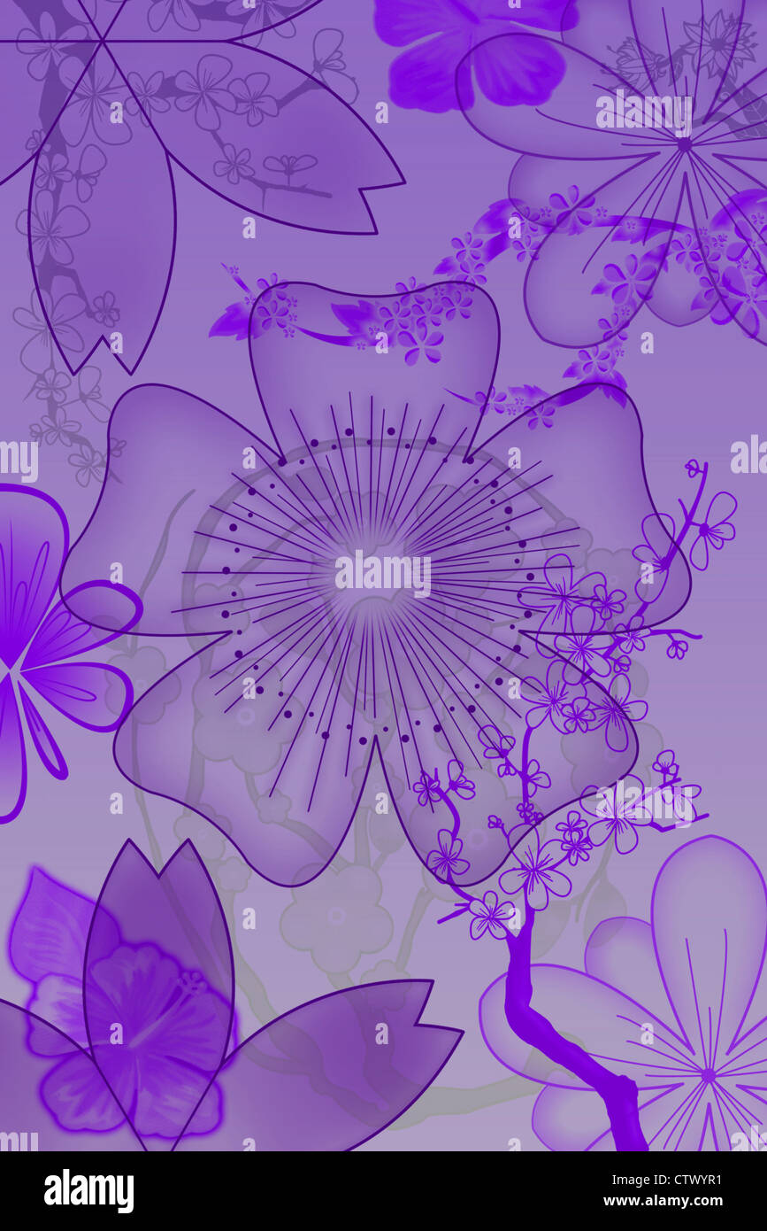 Beautiful illustrated flower background design with gradient Stock ...