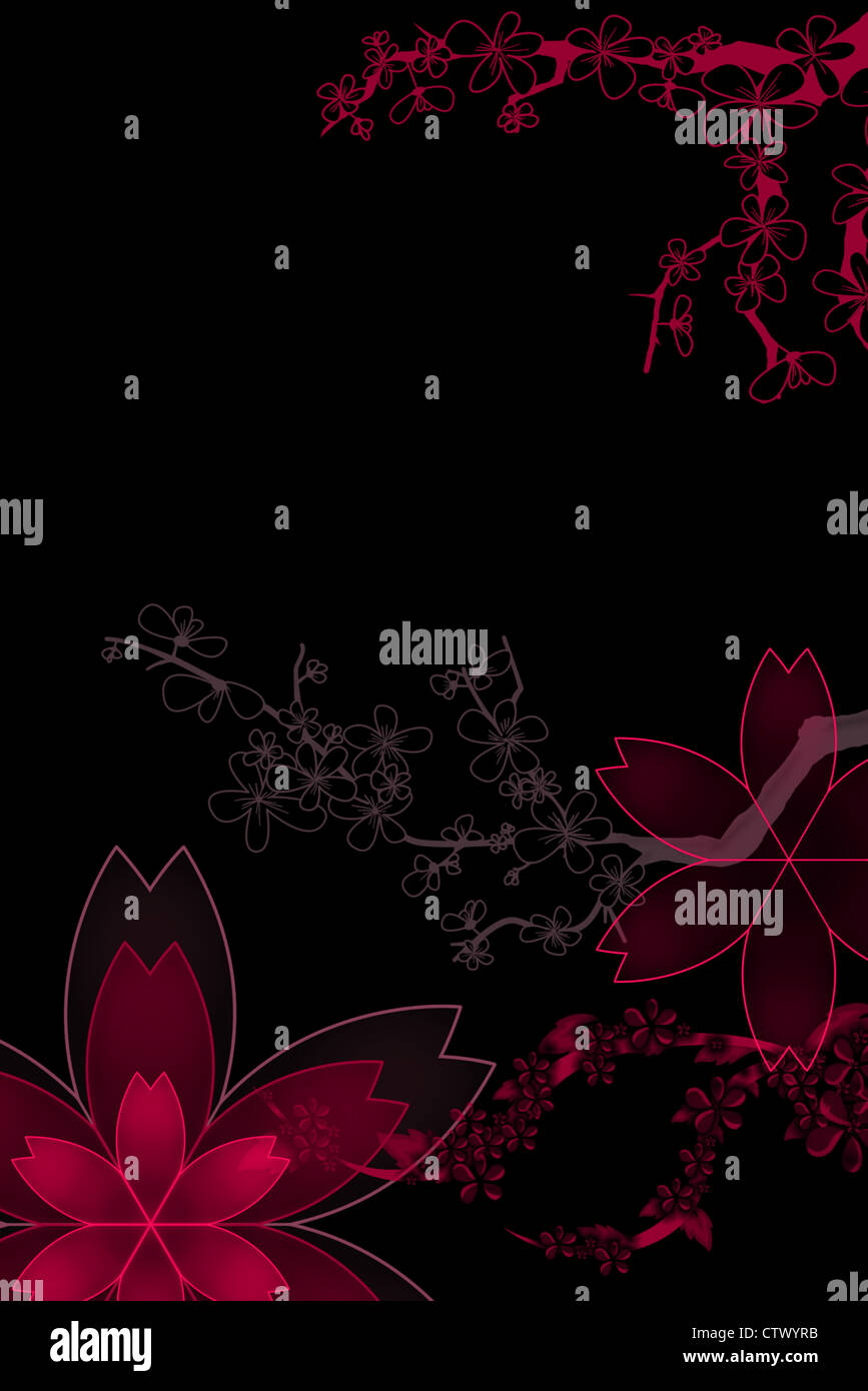 Beautiful illustrated flower background design with space for your text ...