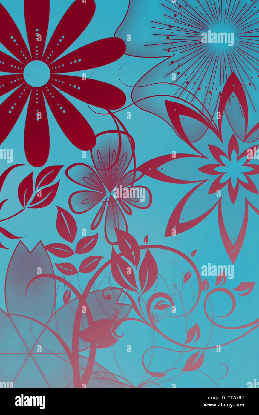 Beautiful illustrated flower background design with gradient Stock ...