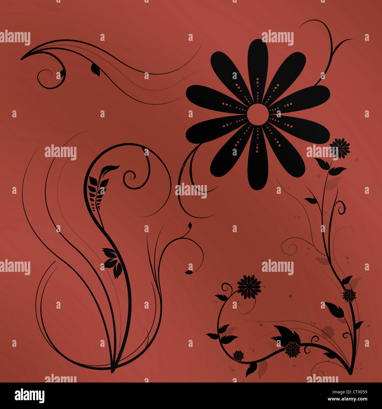 Beautiful illustrated flower background design with gradient Stock ...