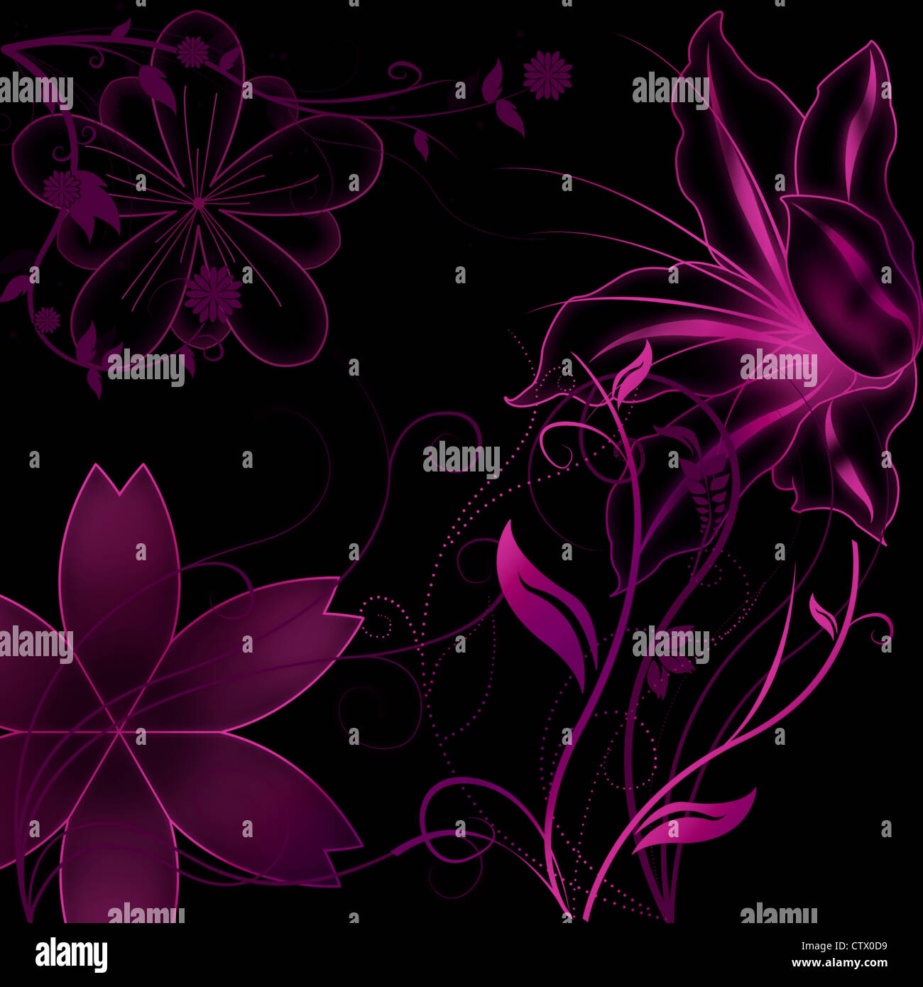 Beautiful illustrated flower background design with gradient Stock ...
