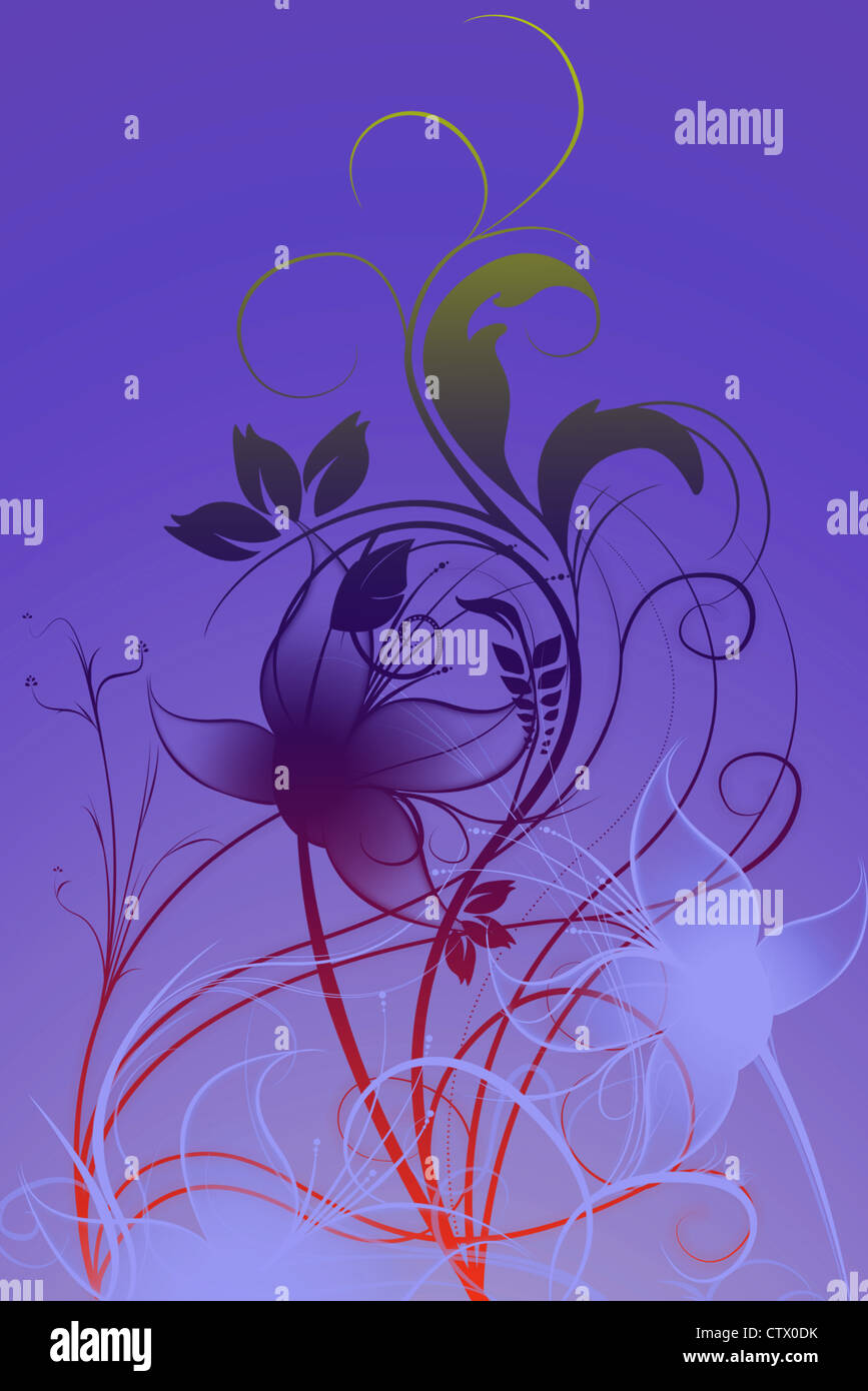 Beautiful illustrated flower background design with gradient Stock ...