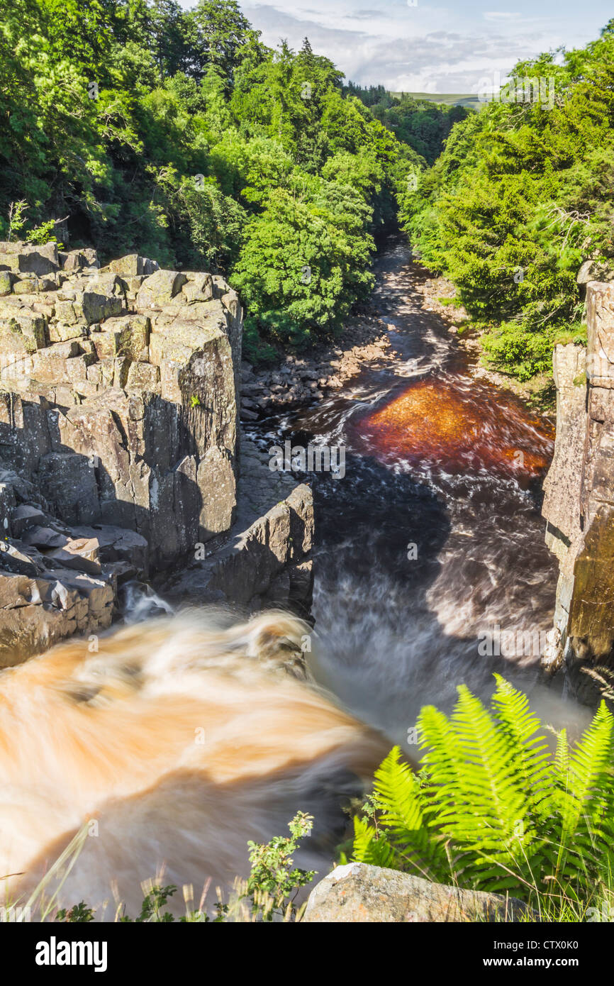 Looking down on High Force and the rocks of the Whin Sill formation ...