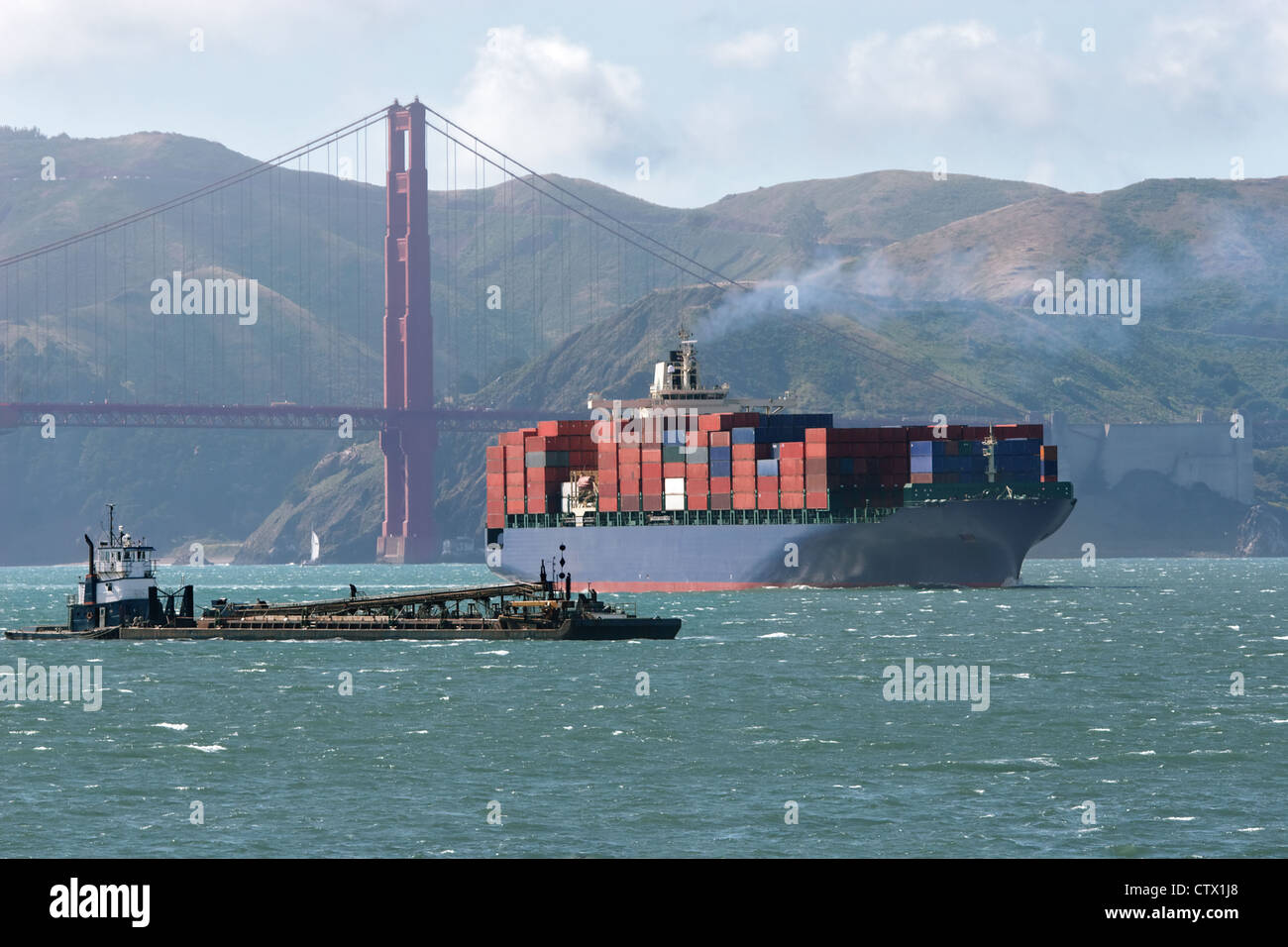 Container Ship Golden Gate Bridge High Resolution Stock Photography and ...