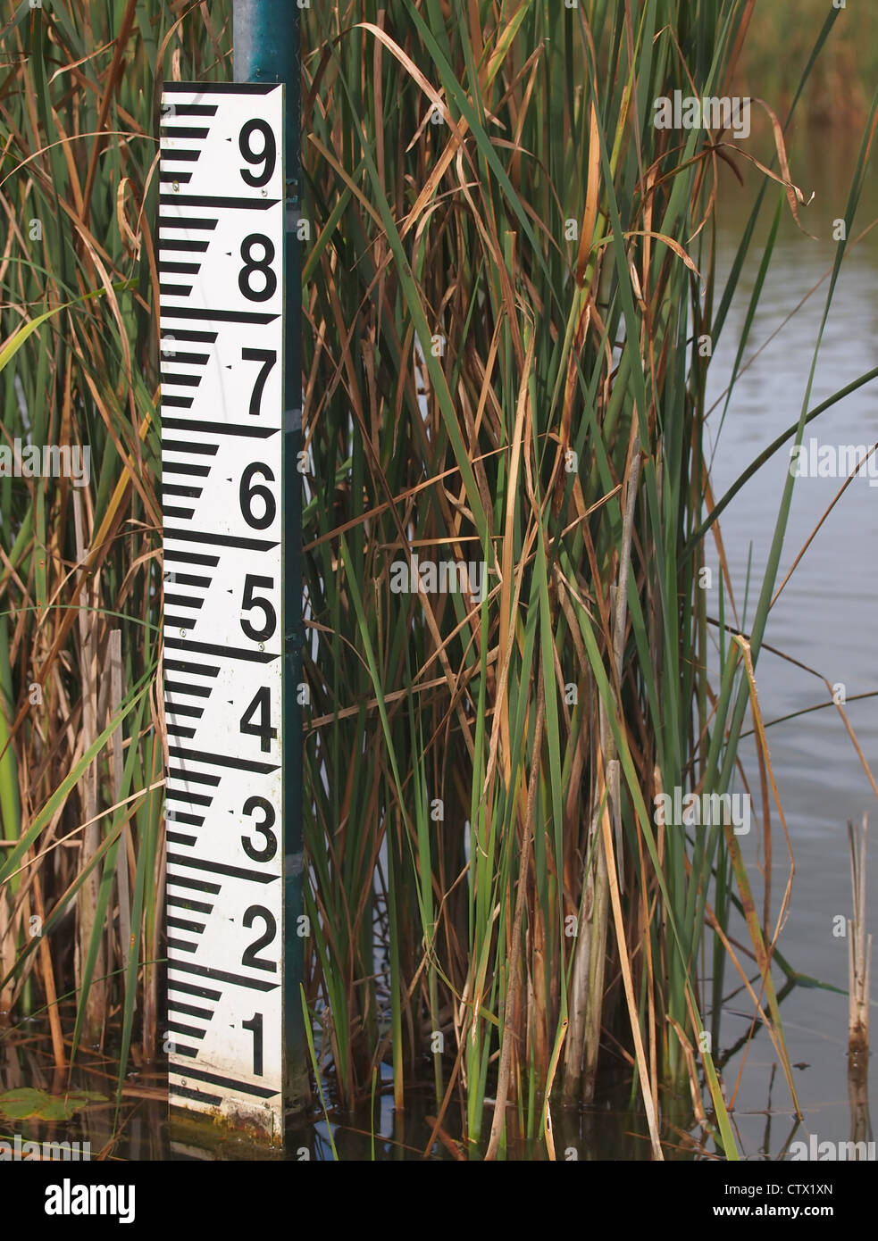 water level meter showing low levels after a period of drought Stock ...